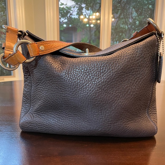 Coach | Bags | Coach Chocolate Brown Pebble Leather With Mauve Top ...